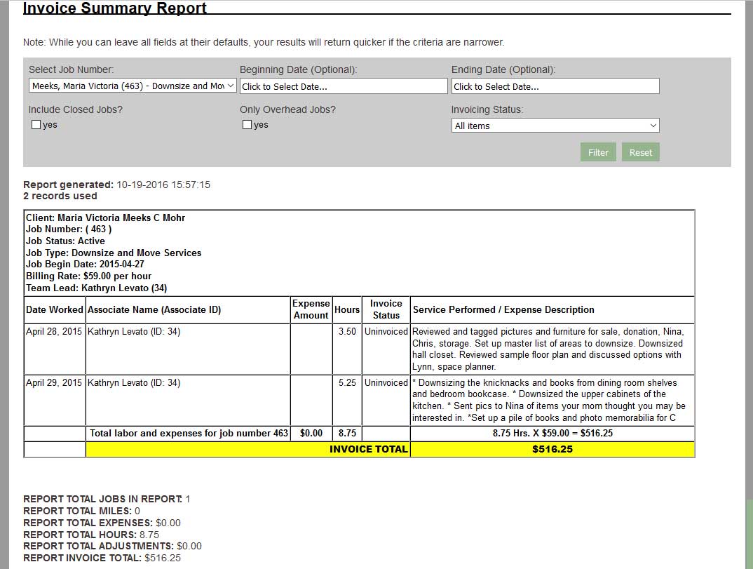 12) Invoice Summary Report – SMMware
